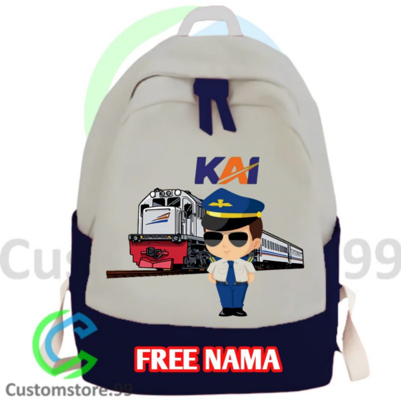 Jual Tas ransel propesi anak masinis kereta api Indonesia gratis sablon ...
