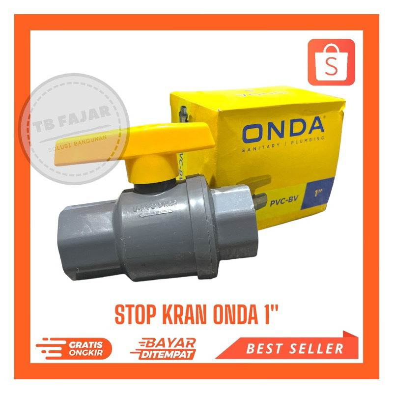 Jual BALL VALVE PVCBV 1" ONDA POLOS STOP KRAN PVC 1 INCH | Shopee Indonesia