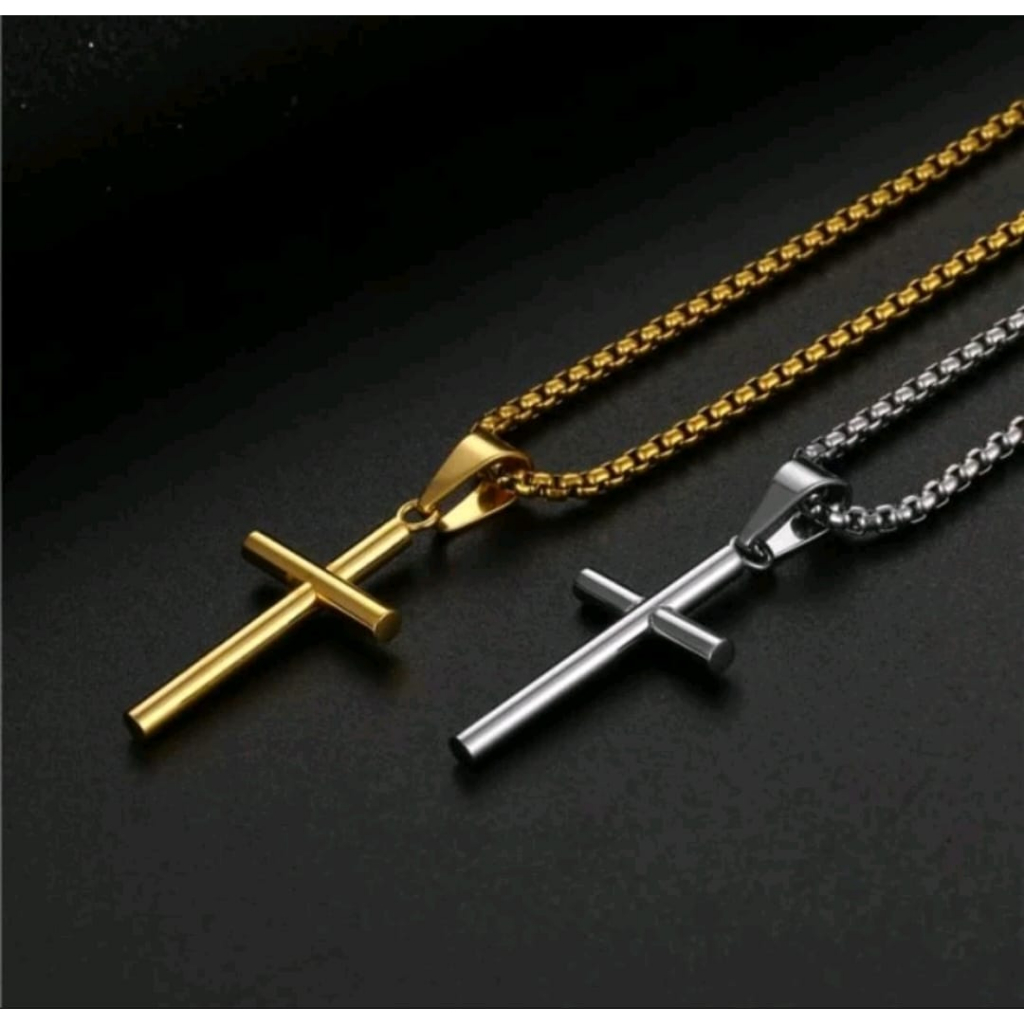 Jual KALUNG TITANIUM LIONTIN SALIB PRIA WANITA ANTI KARAT DAN TIDAK ...