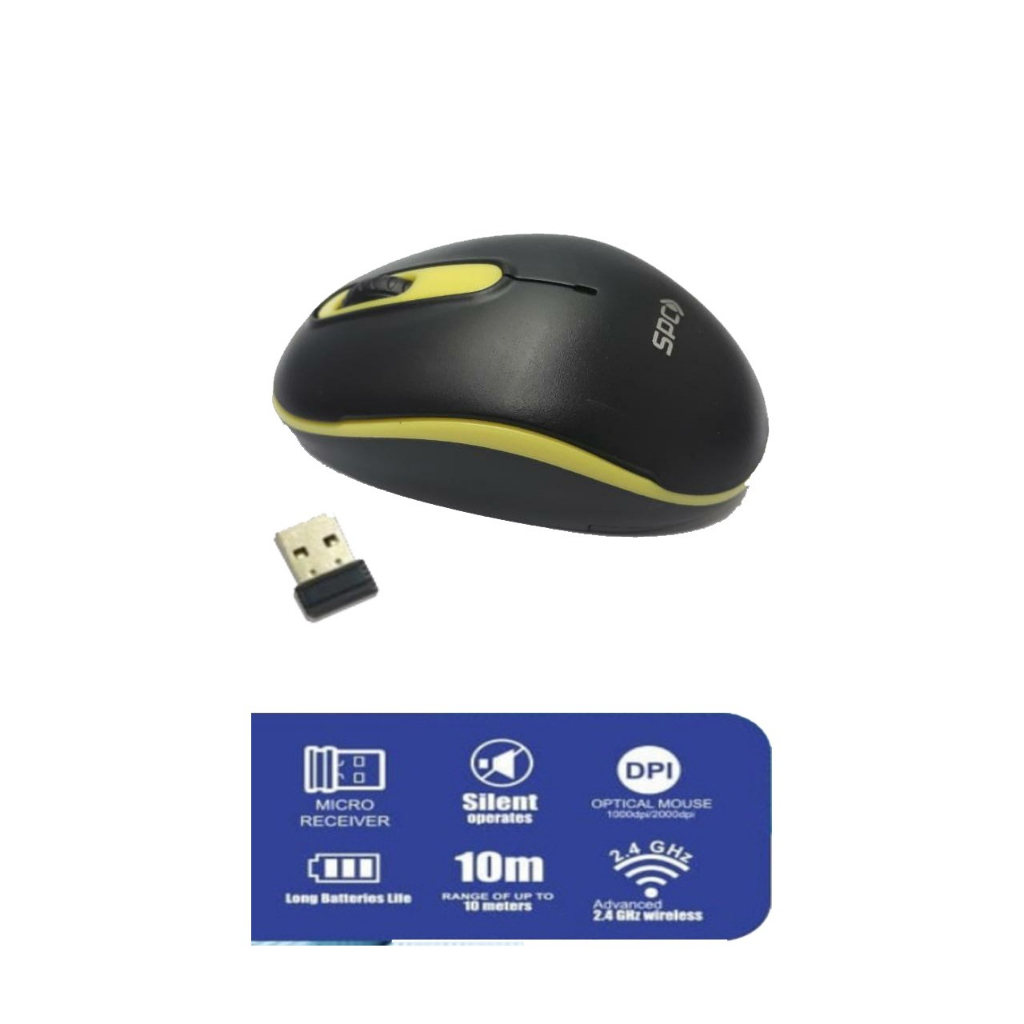 Jual Mouse Wireless Spc Smw 10 Colour Kuning | Shopee Indonesia