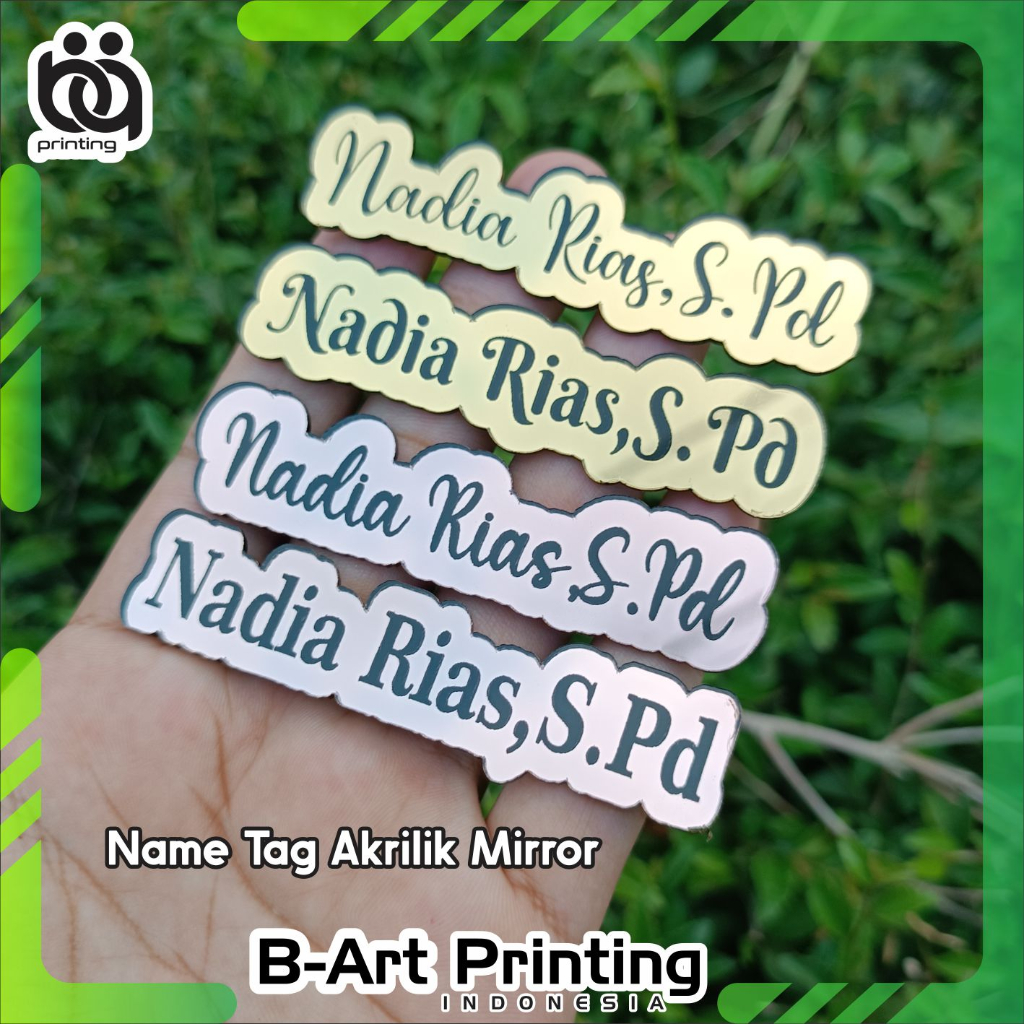 Jual Bros Nama Akrilik / Nama Dada / Name Tag Akrilik Mirror Gold Rose ...