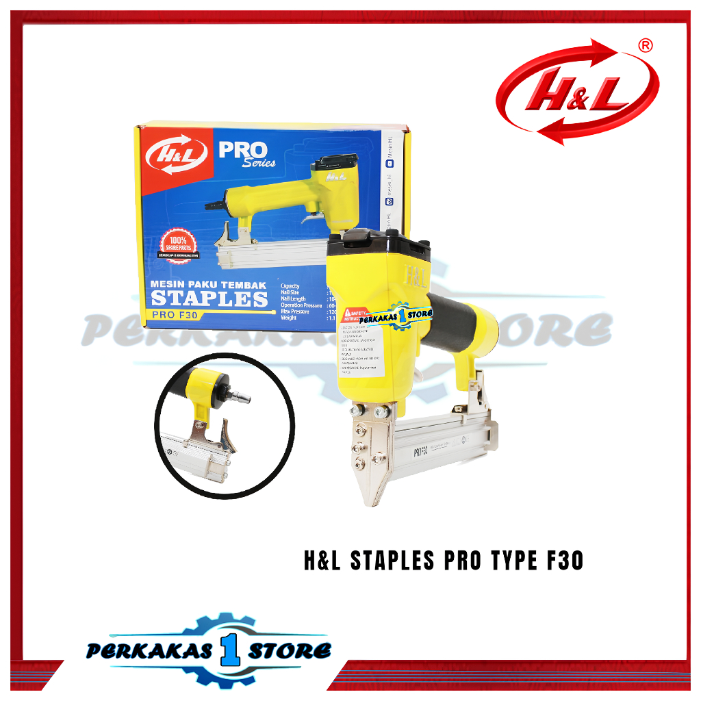 Jual H&L PRO Air Nailer Staples Angin F30 Staples Angin Paku Tembak HNL ...