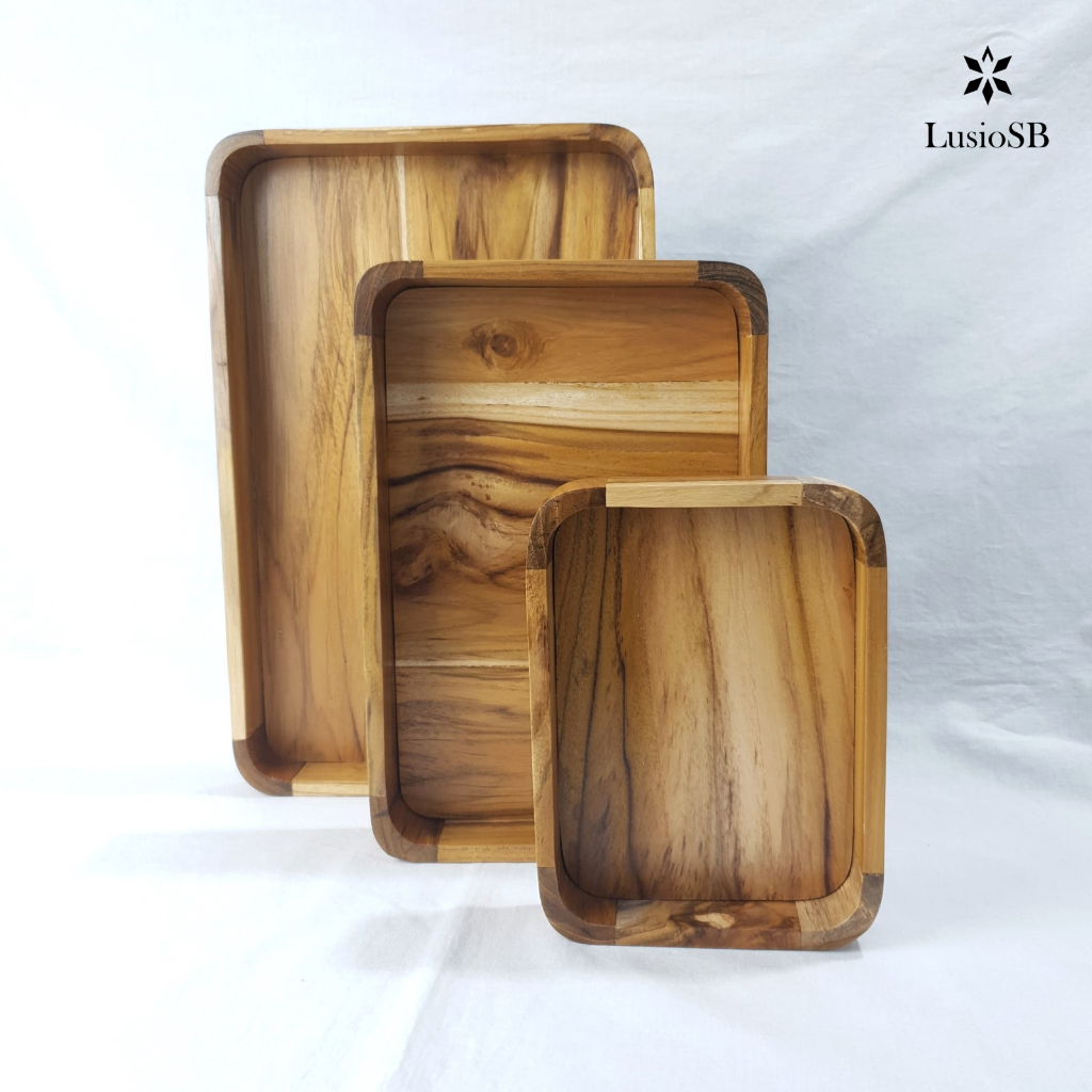 Jual LusioSB Nampan Kayu Jati Wooden Tray Teak Wood | Shopee Indonesia