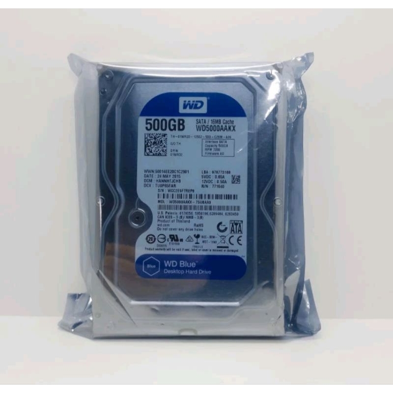 Jual HARDISK 500GB WD BLUE Sata 3,5 ORI New -Speed RPM 7200/5900 Promo ...