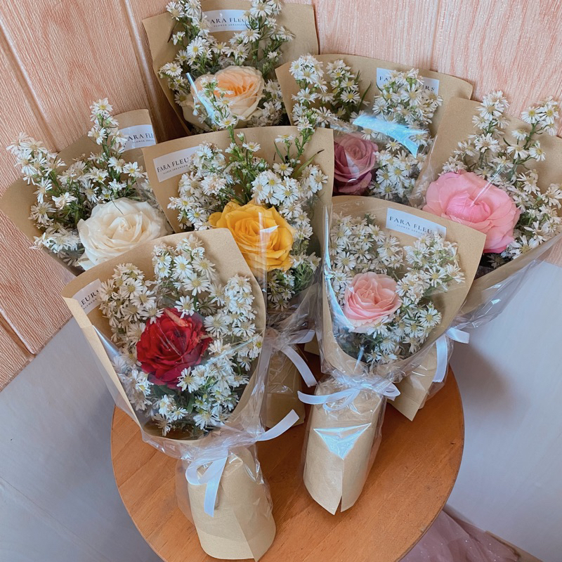 Jual (Kode Mini Fairy) BUNGA ASLI Bouquet Mawar Asli tangkai Flower ...