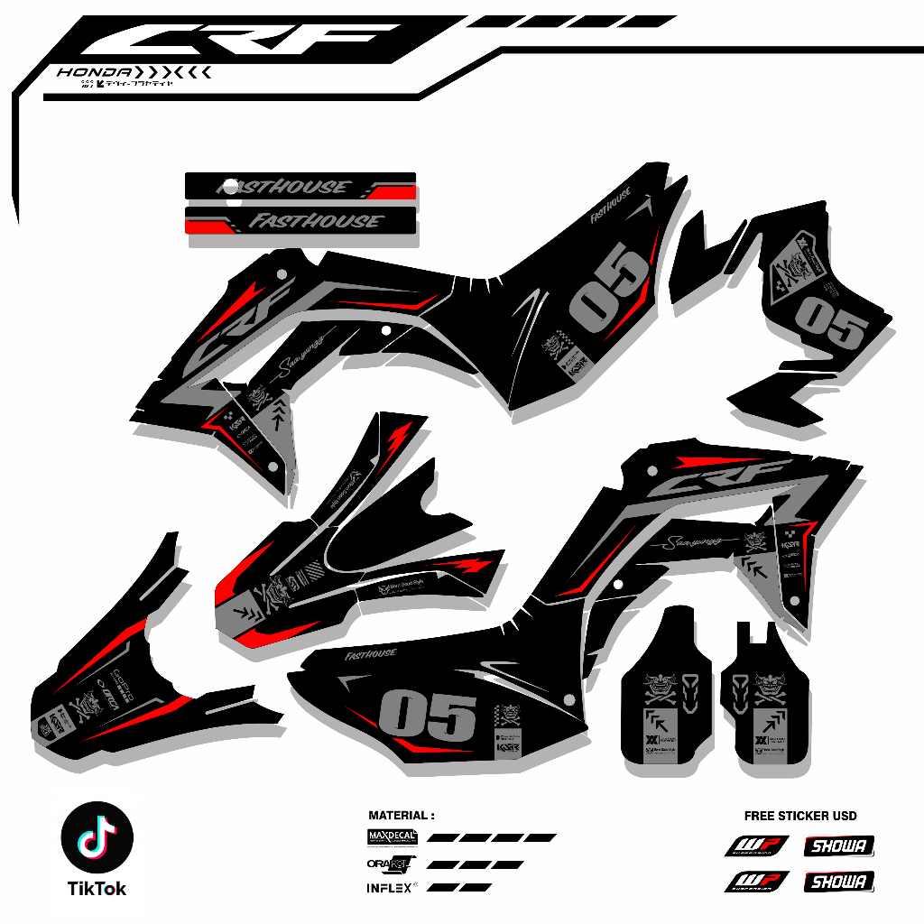 Jual DECAL CRF 150 L FULL BODY STICKER DECAL CRF TERBARU SUPER GLOSSY V3 16 | Shopee Indonesia