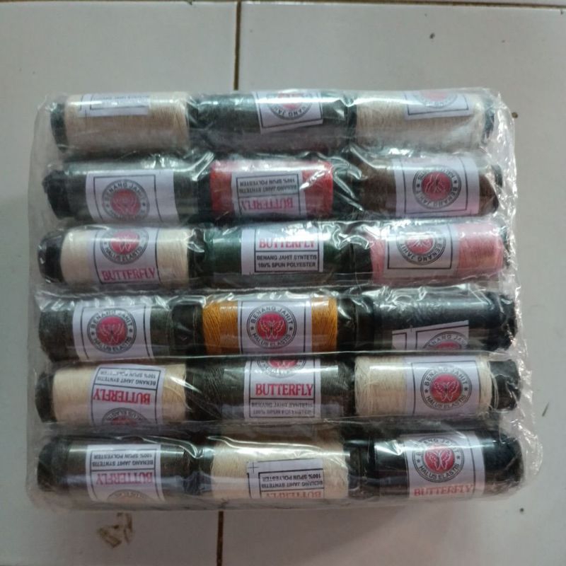 Jual Benang jahit BUTTERFLY halus elastis 1 pack | Shopee Indonesia