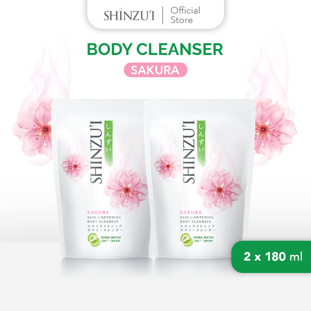 Jual Shinzui Body Cleanser Sakura Refill 180ml isi 2pcs | Shopee Indonesia