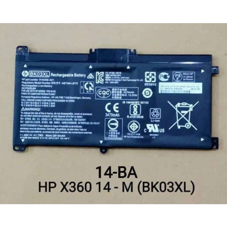 Jual Baterai HP Pavilion X360 14 14m HSTN-UB7G TPN-W125 BK03XL ORIGINAL ...