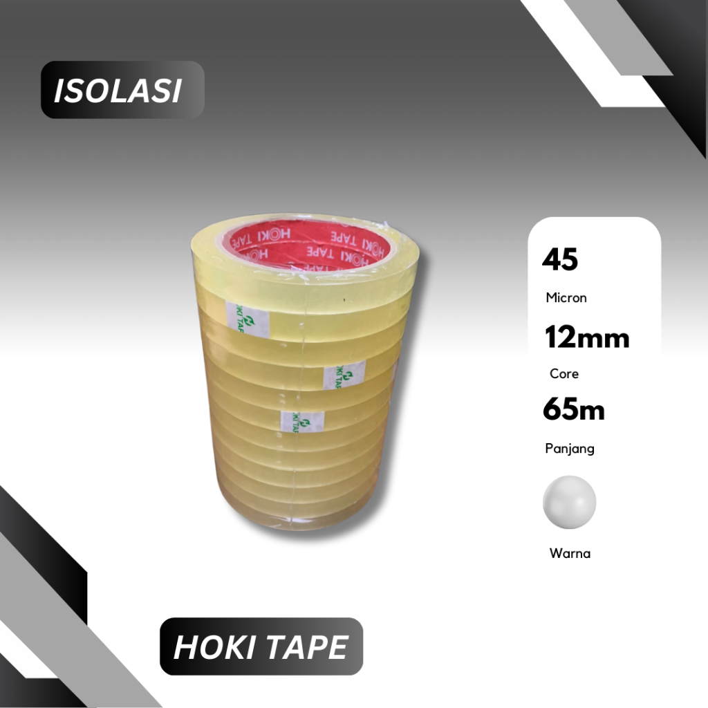 Jual 1 DUS Isolasi Bening 12mm x 65 M ( 1 Dus = 288 Roll ) | Shopee ...