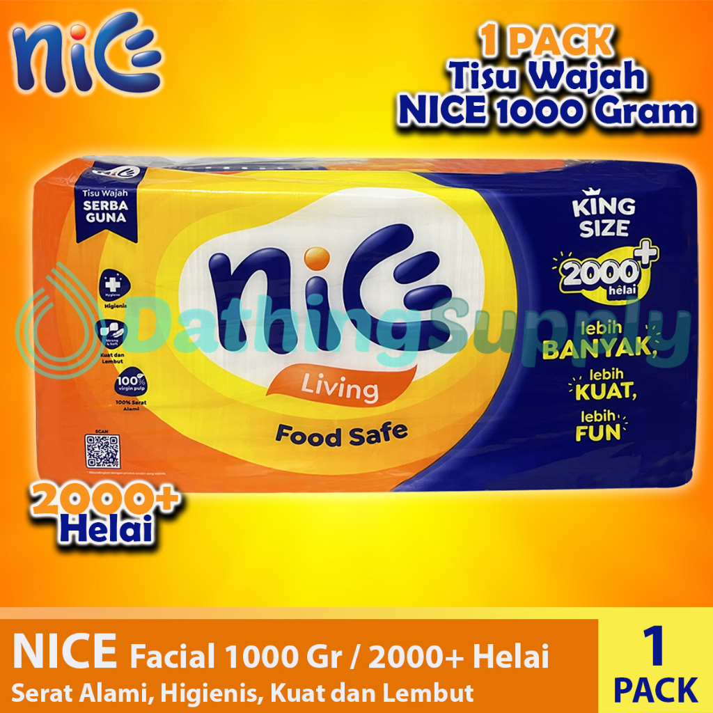 Jual Tissue Nice Facial 900 Gram Kemasan Baru 2000 Helai / Tisu Wajah ...