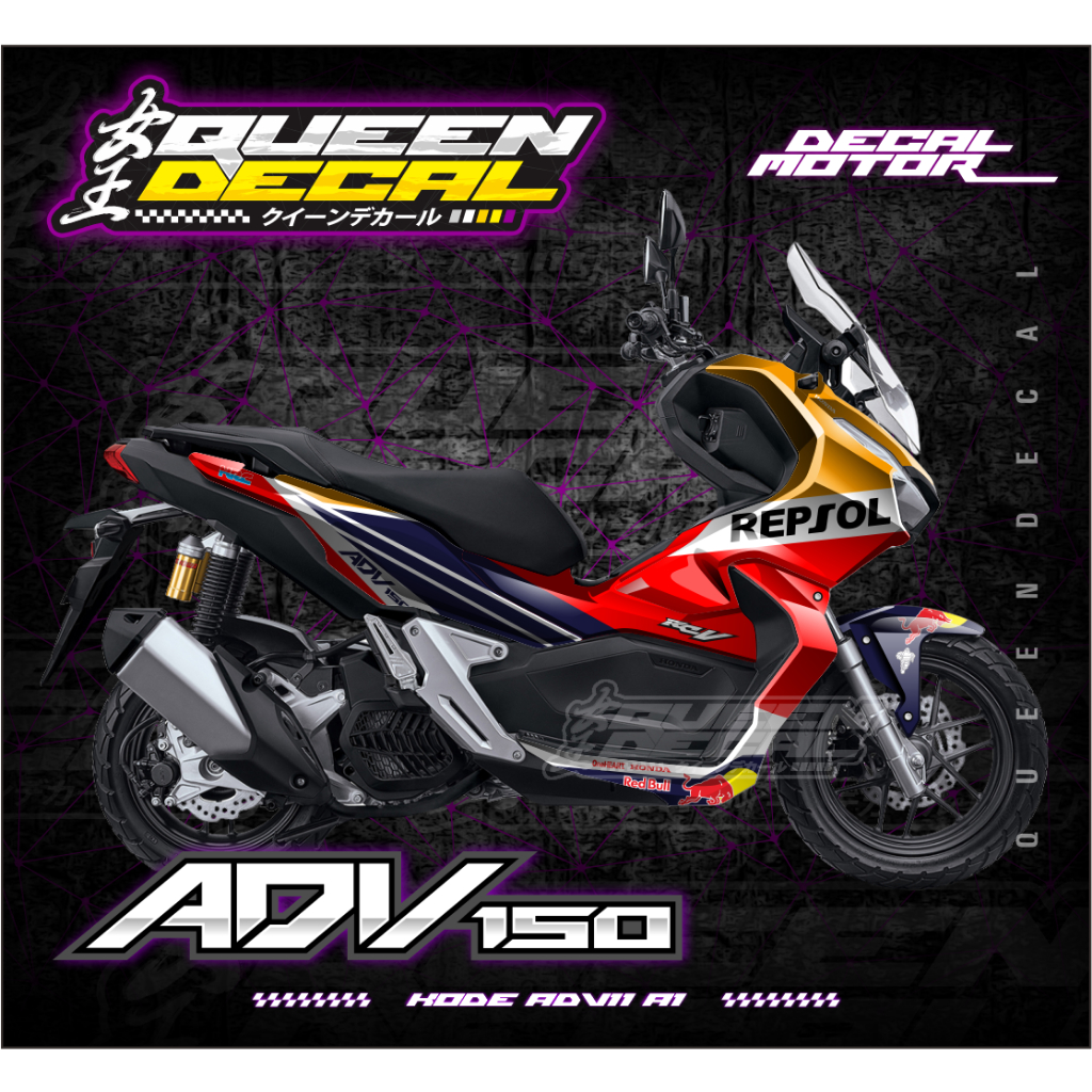 Jual STRIPING DECAL FULLBODY ADV 150 CUSTOM MOTIF RESPOL ORANGE- STIKER ...