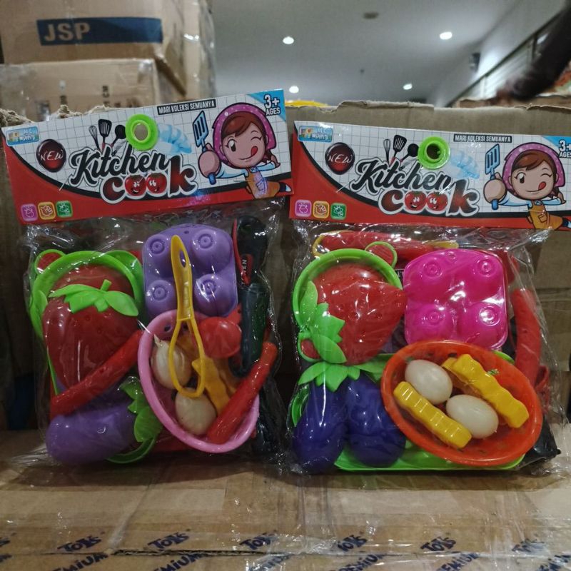 Jual Mainan Kitchen set cook/ dapur set + buah dan sayur set MK 26 ...