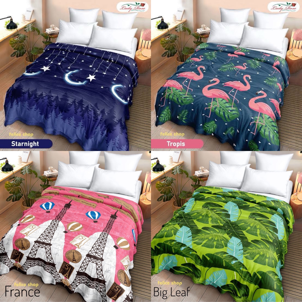 Jual Selimut Lady Rose 160x200cm Microfiber Lembut dan Hangat Motif ...