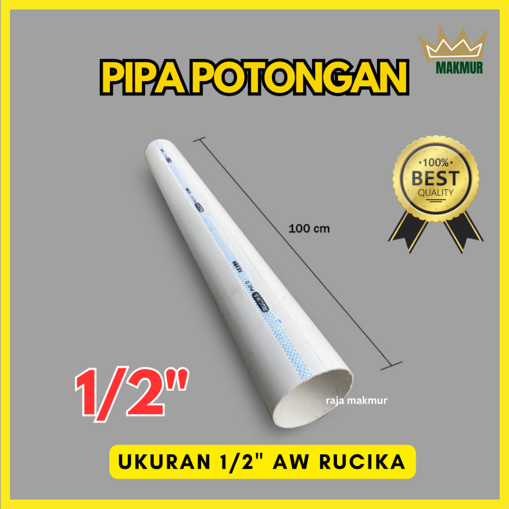Jual Pipa Potongan 1/2 Inch AW Rucika 100 cm - 1/2" Raja Makmur ...