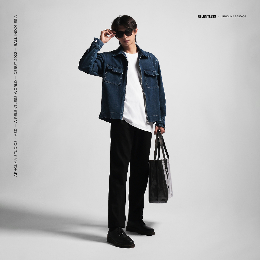 Jual Arholma Studios - Denim Zip Jacket 'Hiraeth' Savage Blue | Shopee ...