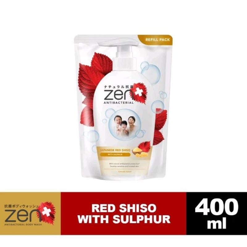 Jual ZEN Antibacterial Japanese Red Shiso Body Wash Sabun Cair 400 ml ...