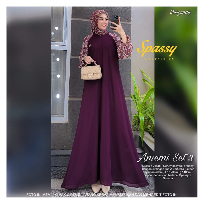 Jual Ld 120cm | AMEMI SET made by SPASSY | SETELAN DRESS DAN HIJAB ...