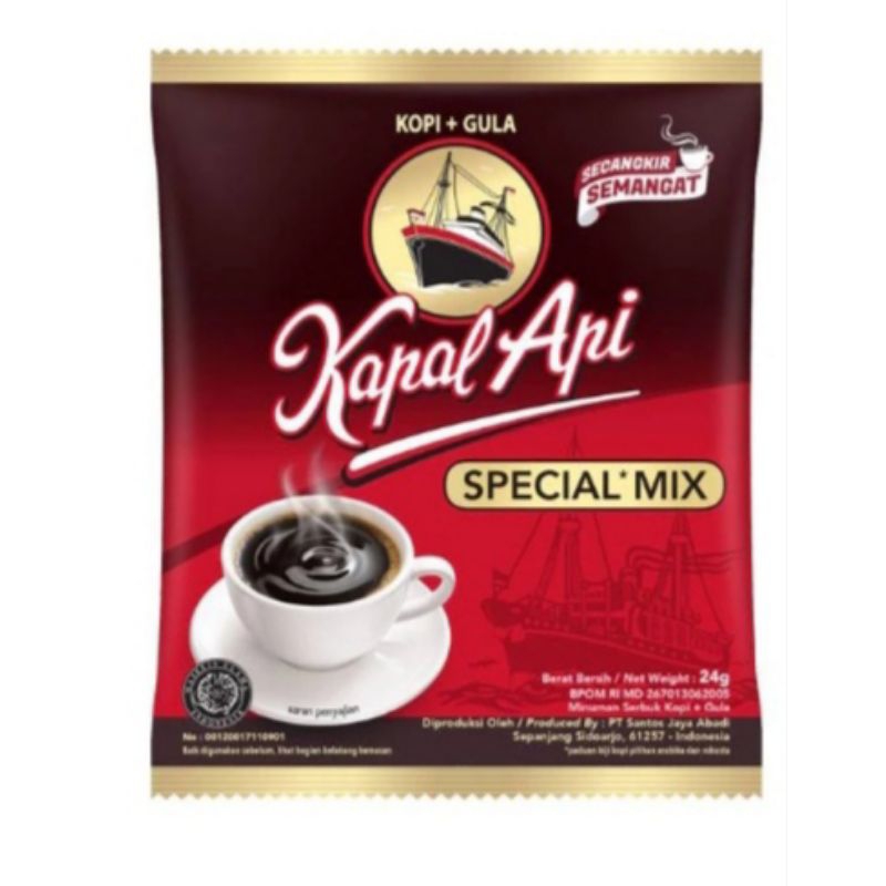 Jual Kopi Hitam Kapal api special mix 23 gram / 1 renceng isi 10 sachet ...