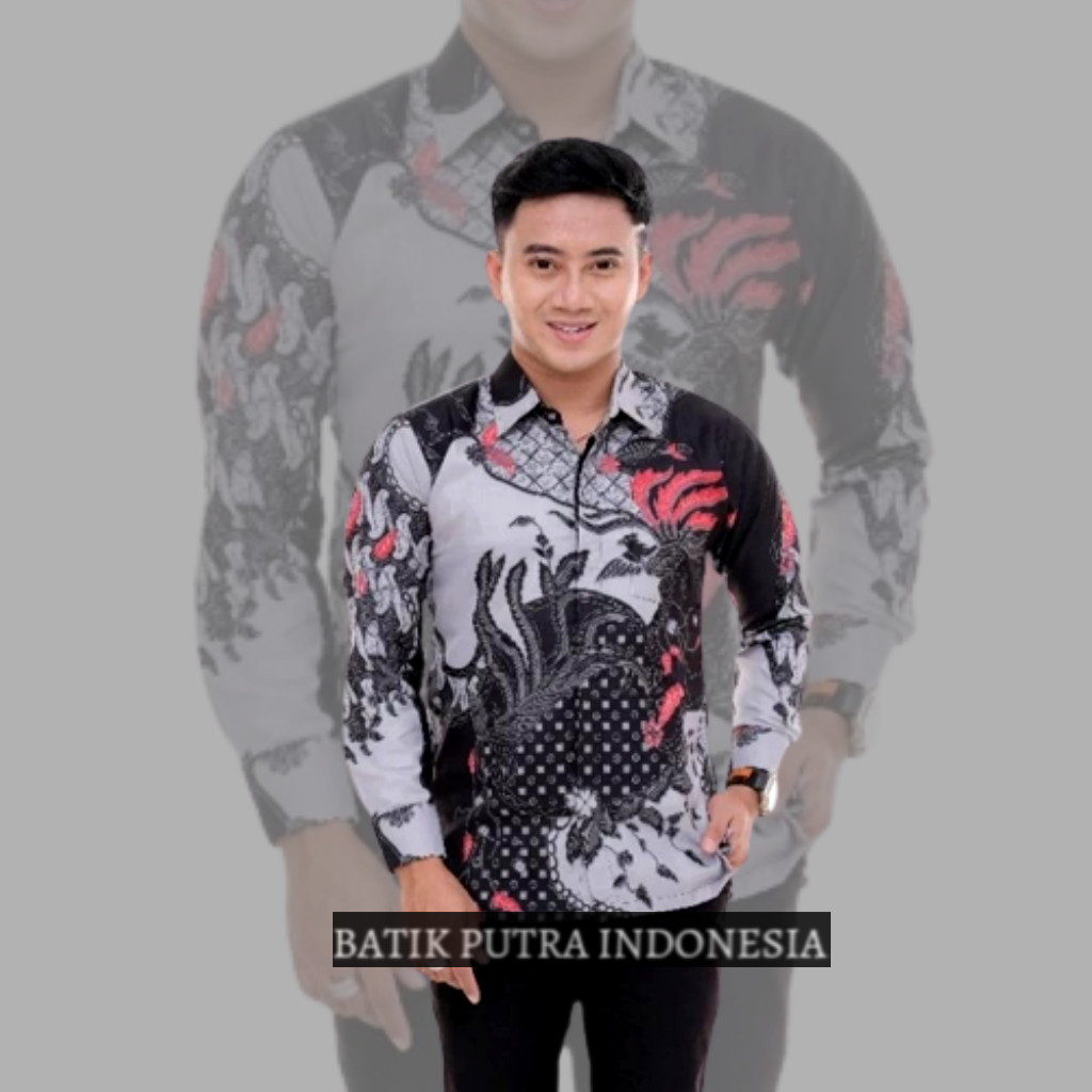 Jual Baju Batik Pria Lengan Panjang BATIK PUTRA INDONESIA Terbaru Kemeja Batik Kantor Size M L ...