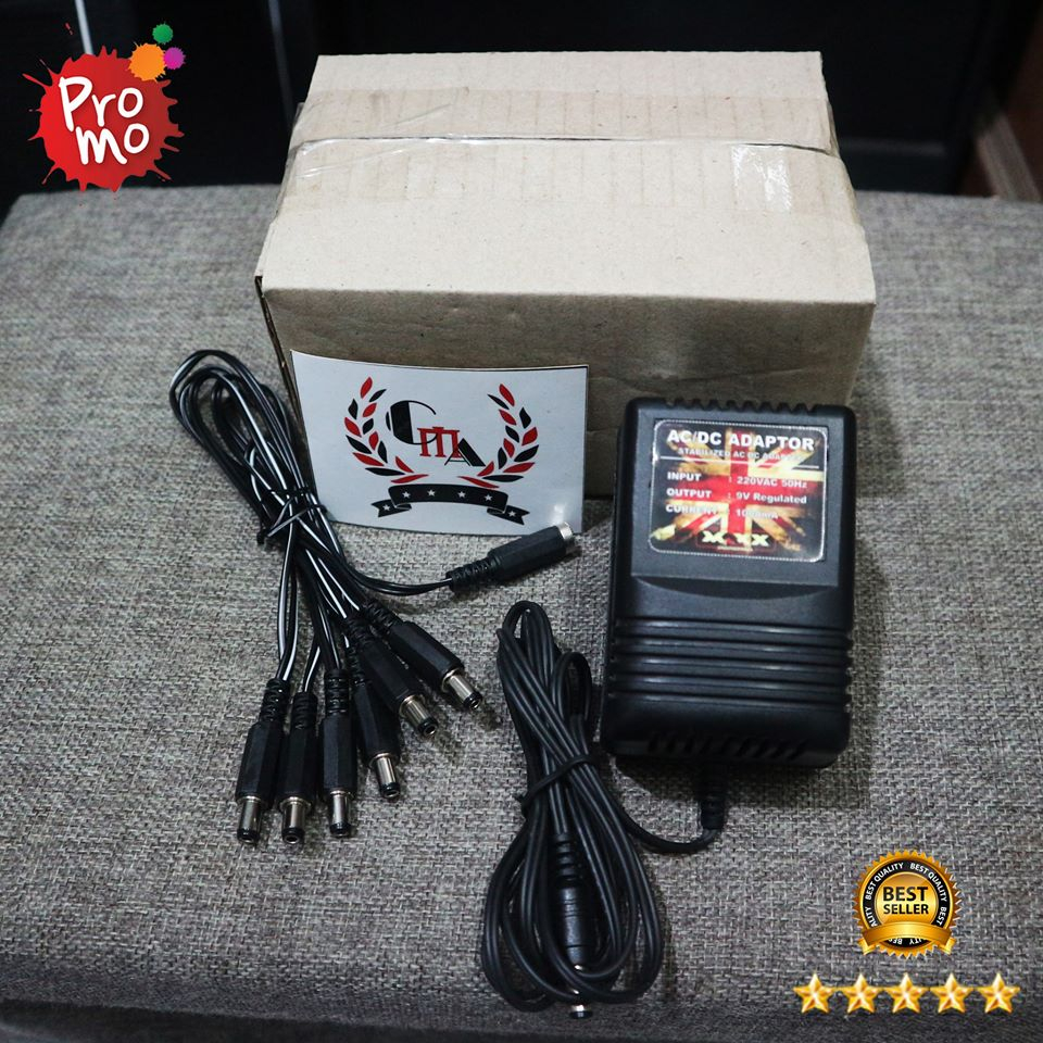 Jual Adaptor Efek Gitar 6 Out 9v Regulated Untuk Efek Super Stabil ...