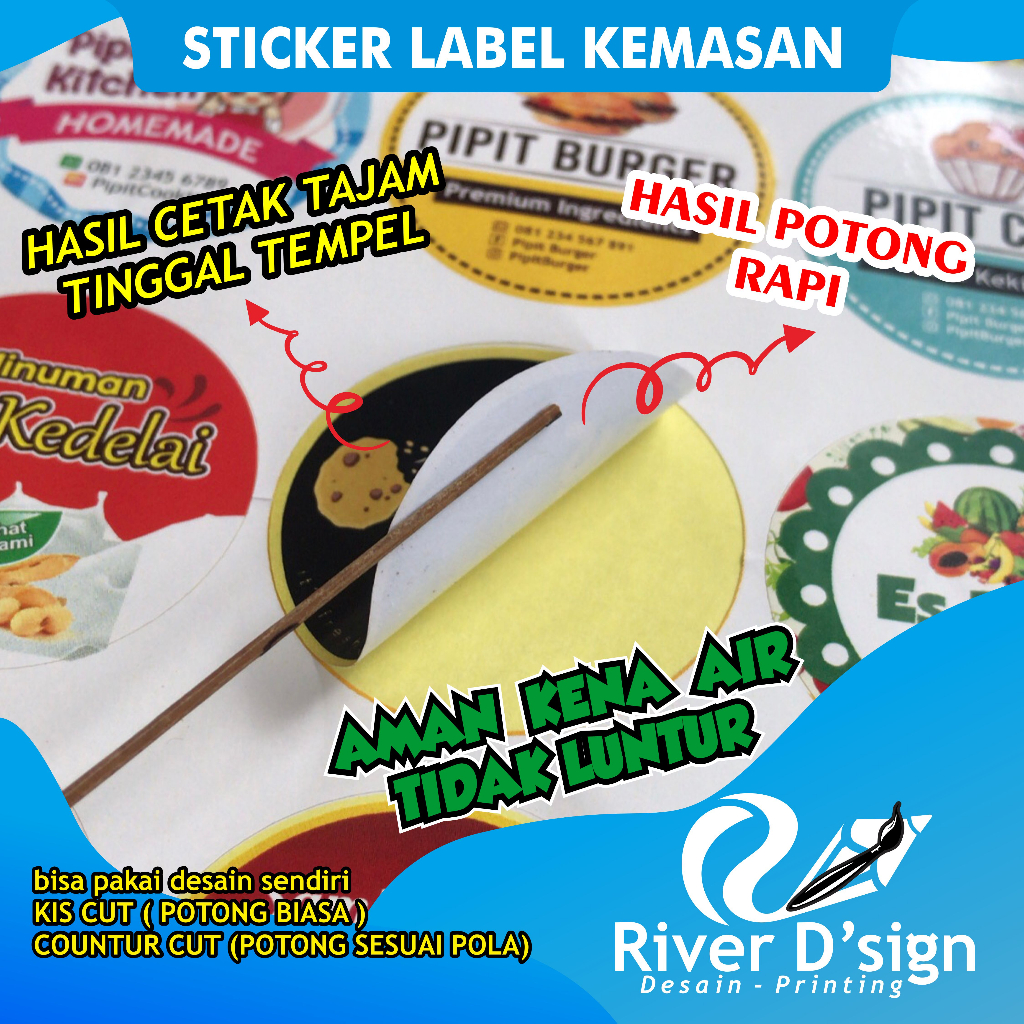 Jual Cetak Stiker Label Toko Olshop Kue Bakery Kemasan Produk Custom ...