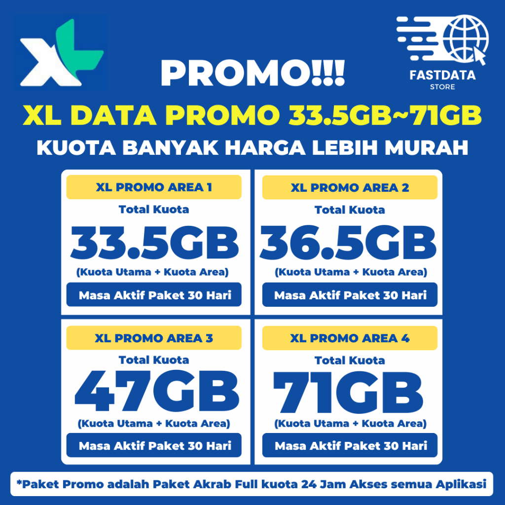 Jual BIG PROMO!! PAKET DATA XL BIG KUOTA SUPER MURAH PROSES CEPAT | Shopee Indonesia