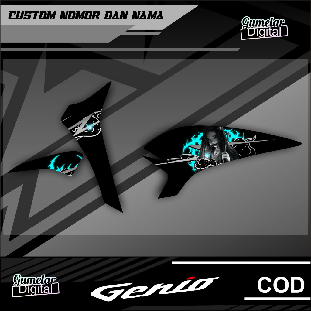 Jual STRIPING SIMPEL HONDA GENIO NEZUKO DEMON SLAYER SUDAH DI CUTTING ...
