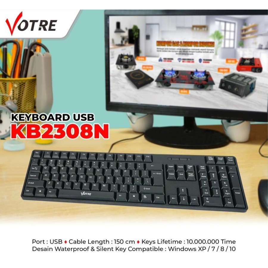 Jual VOTRE KB-2308 USB / KEYBOARD USB | Shopee Indonesia