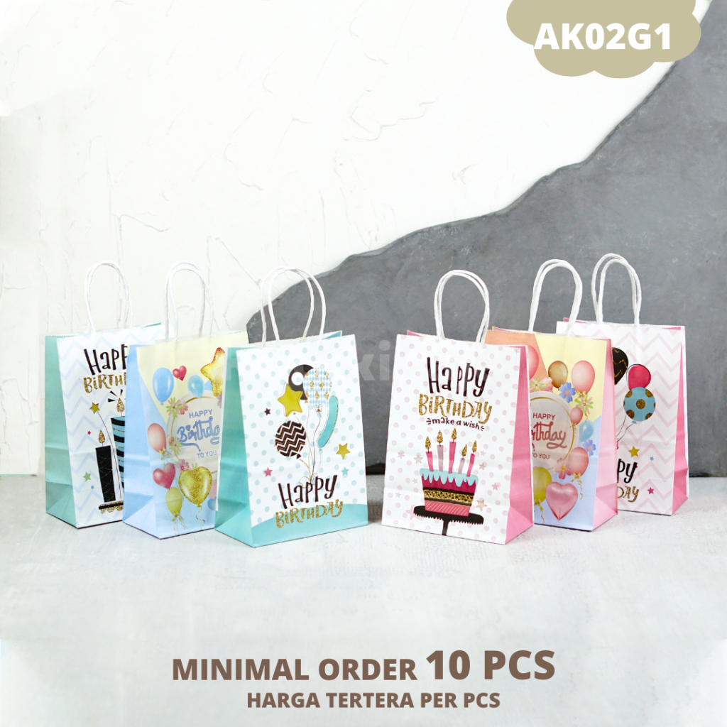 Jual Paper Bag Birthday / Paper Bag Kertas Hadiah Souvenir Ulang Tahun ...