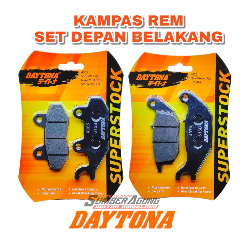 Jual DAYTONA Dispad Kampas Rem Cakram Depan Belakang Supra X 125 Lama ...
