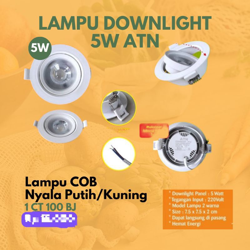 Jual Lampu Downlight 5W ATN | Shopee Indonesia