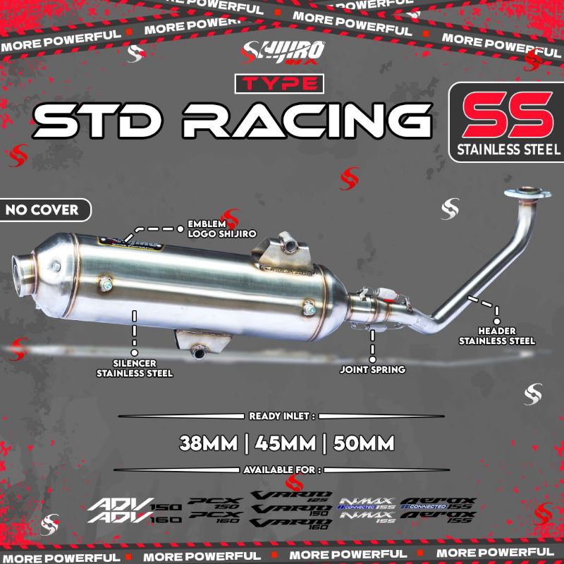 Jual Knalpot Shijiro Standar Racing SS full stainless Vario 125 Vario ...