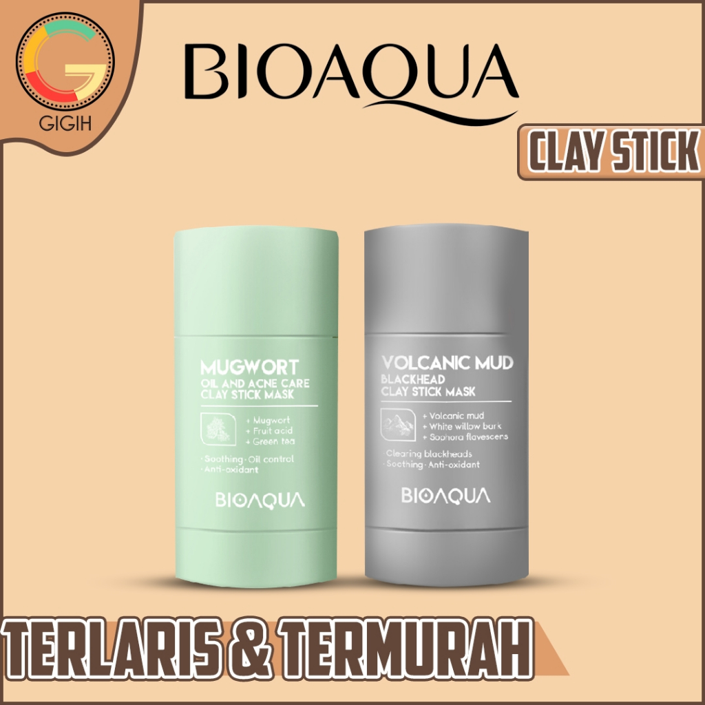 Jual BIOAQUA CLAY STICK MASK MASKER WAJAH 40GR SERIES ( VOLCANIC MUD ...
