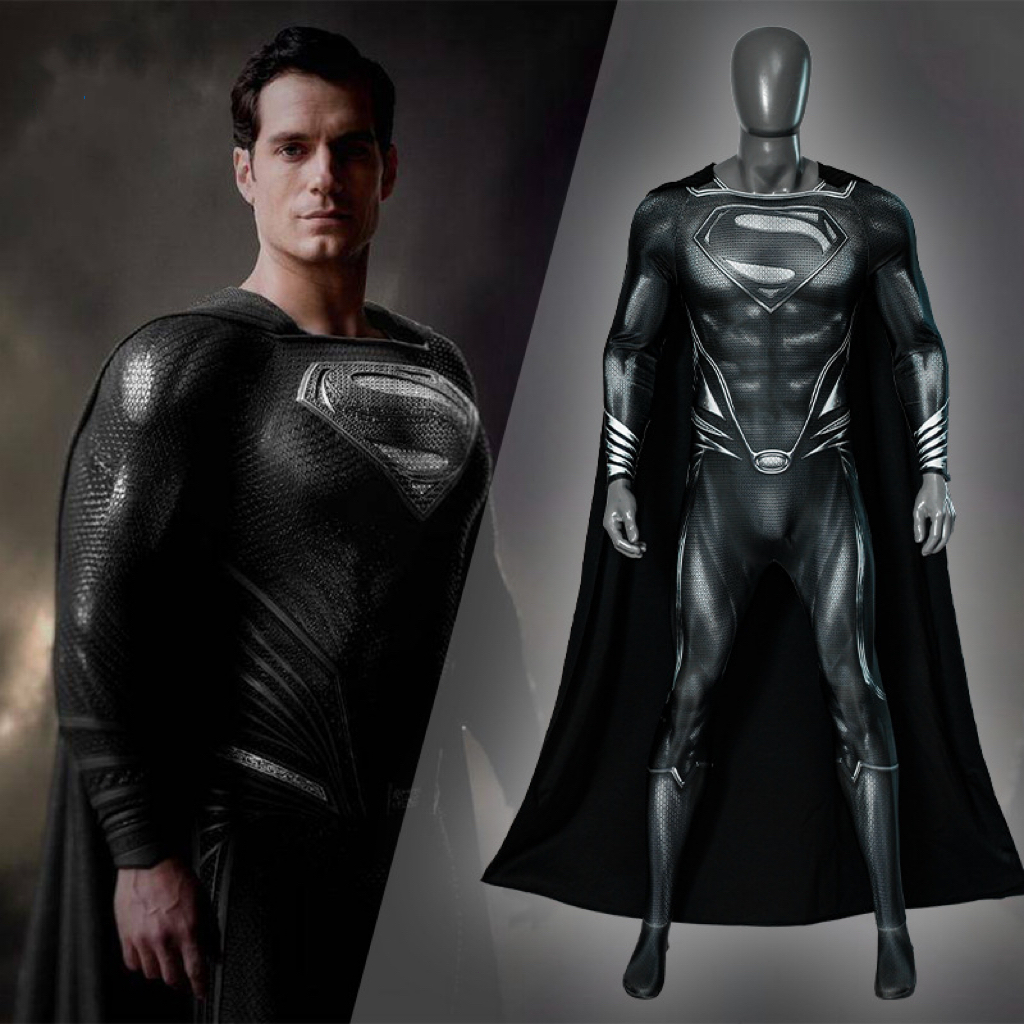 Jual Superhero Super Cosplay Costume Disguise Black Super Suit 3D ...