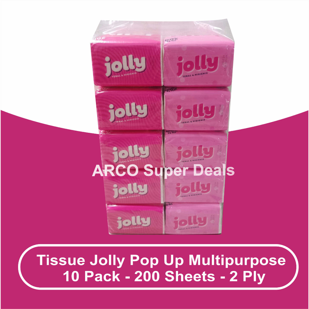 Jual Tissue Jolly Pop Up Isi 10 Pack Tisu Pop Up Multipurpose 200 ...