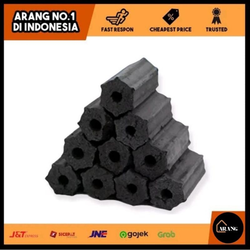 Jual Arang House Briket Hexagonal Batok Kelapa BBQ Barbeque ( Kemasan ...