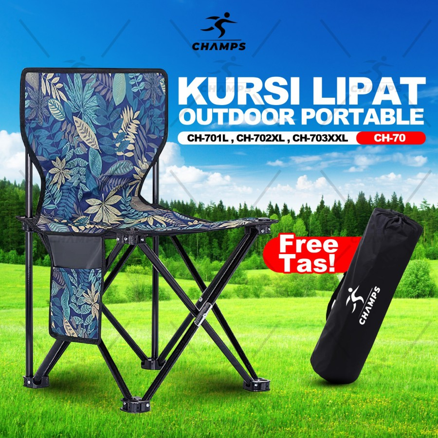 Jual CHAMPS Kursi lipat Outdoor Portable CH-701L,CH-702XL,CH-703XXL | Shopee Indonesia