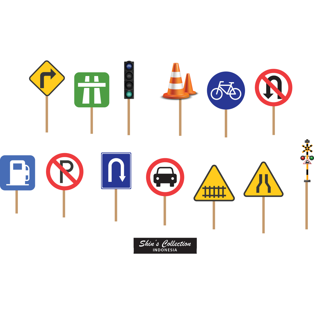 Jual Cake topper traffic sign Rambu-rambu lalu lintas | Shopee Indonesia