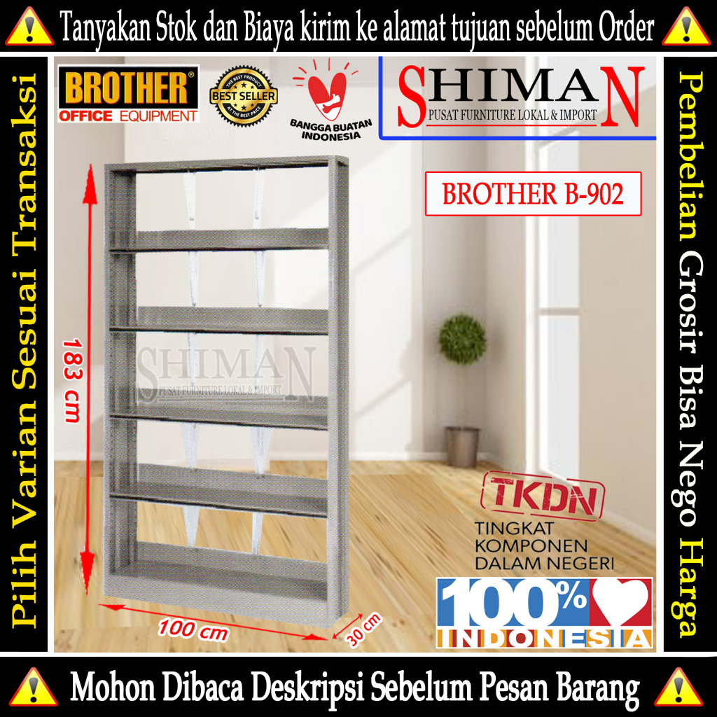 Jual Rak Buku Besi B 902 BROTHER | Rak Buku Perpustakaan | Shopee Indonesia