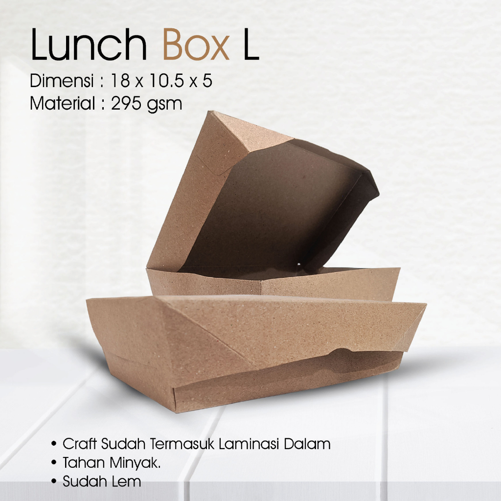 Jual Brown Paper Craft Lunch Box Size L - Lunch Box Coklat Kraft Ukuran ...