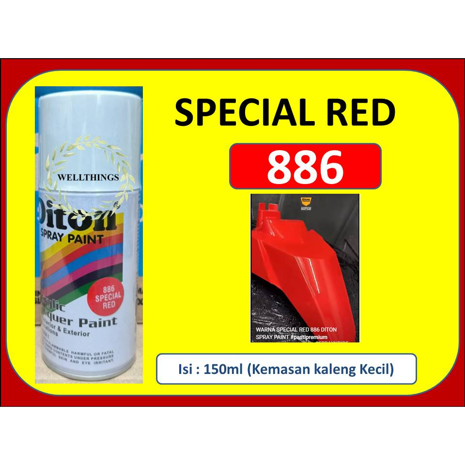 Jual Cat Pilox Diton 886 150cc Special Red Spray Merah Solid Kilap Cat ...