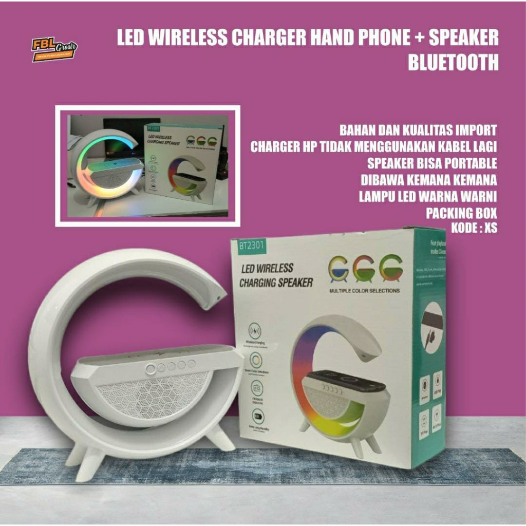 Jual LED WIRELESS CHARGER HANDPHONE + SPEAKER BLUETOOTH | Shopee Indonesia