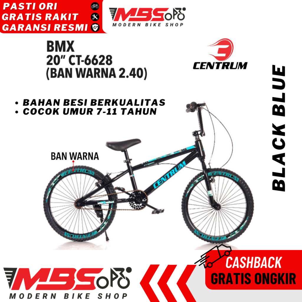 Jual Sepeda ANAK BMX 20 INCH Centrum CT 6628-1 Ban 2.40 Murah by Pacific bike | Shopee Indonesia