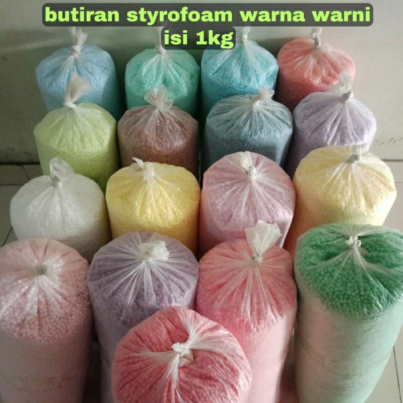 Jual butiran styrofoam warna warni isi 500gr dan 1kg | Shopee Indonesia