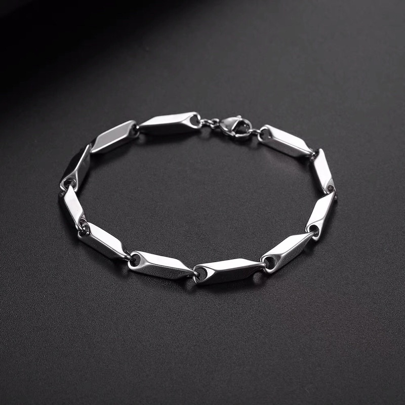 Jual GELANG TITANIUM PRIA DAN WANITA MODEL PADI RATAI WARNA SILVER ...