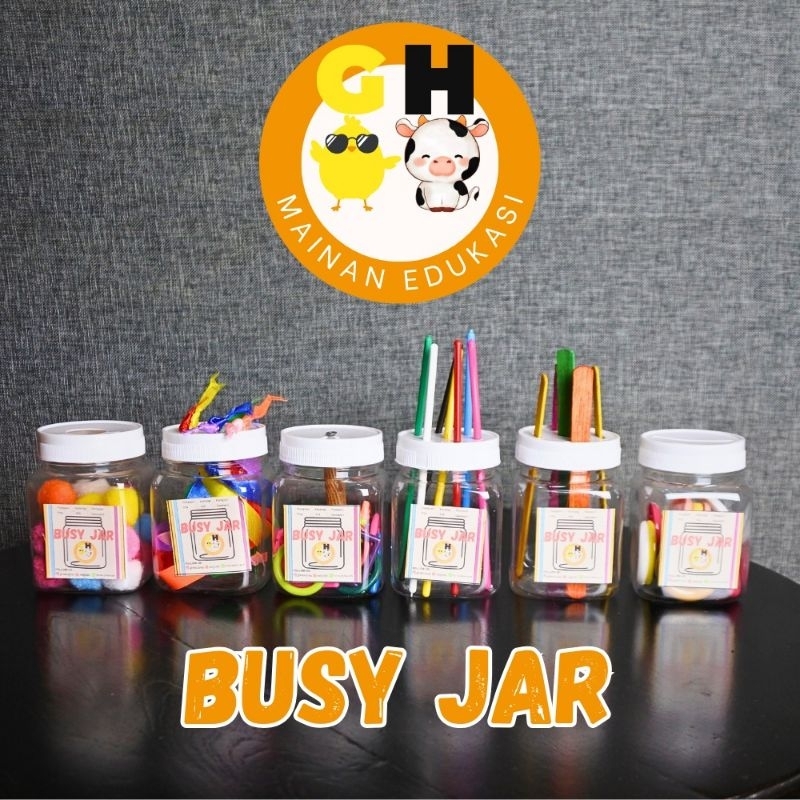 Jual Mainan Edukasi Busy Jar Montessori Tutup Putih Bizzi Jar Motorik ...