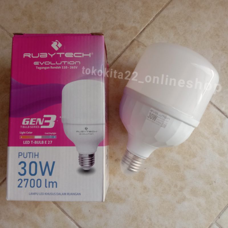 Jual Lampu Bohlam Led RUBYTECH Evolution 30 Watt Putih SNI Garansi / Lampu Jalan / Lampu Gudang ...