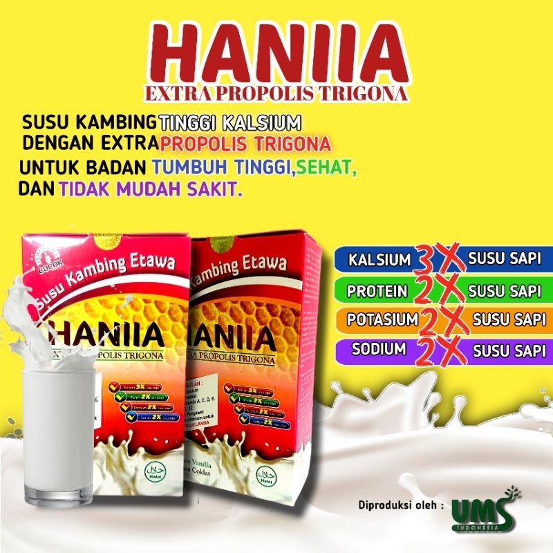 Jual Haniia Susu Kambing Etawa Extra Propolis Trigona 200gr | Shopee ...
