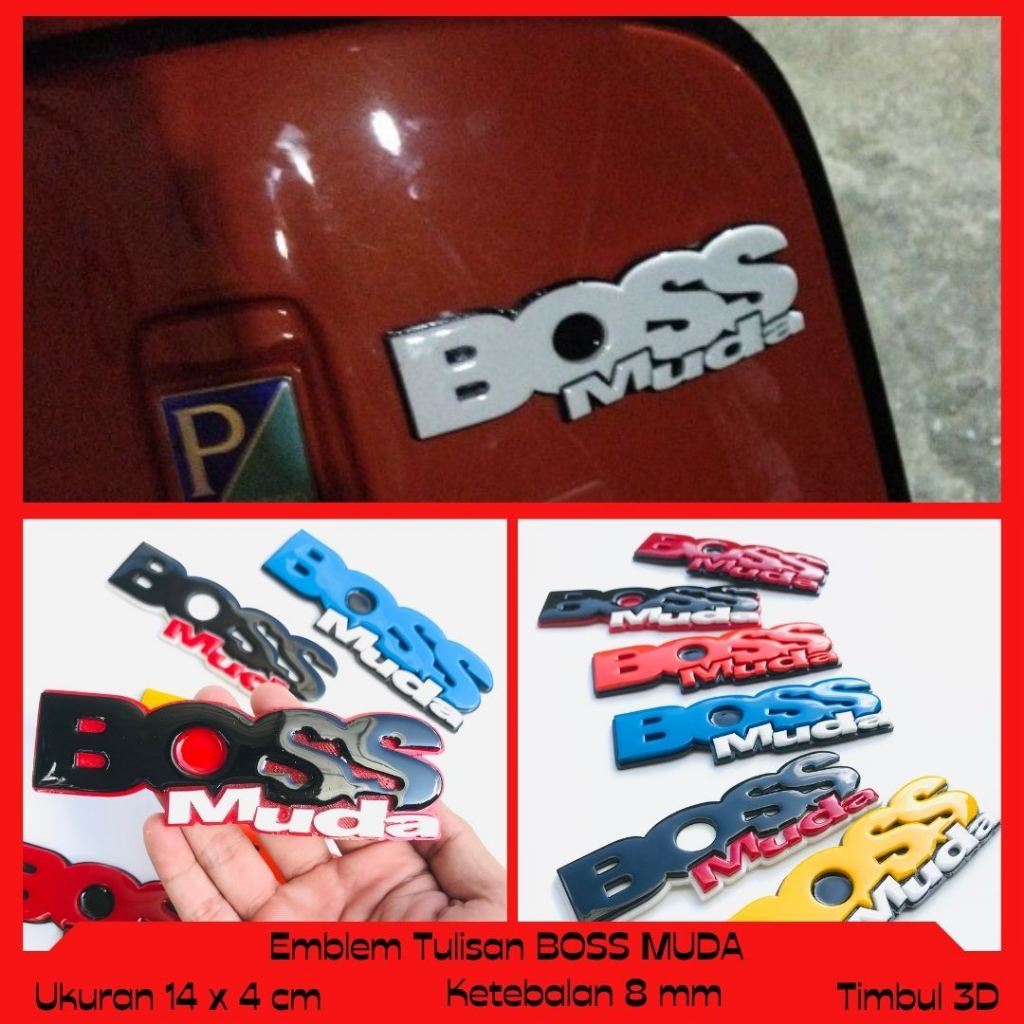 Jual EMBLEM BOSS MUDA VARIASI MOBIL ATAU MOTOR TULISAN TIMBUL 3 DIMENSI ...